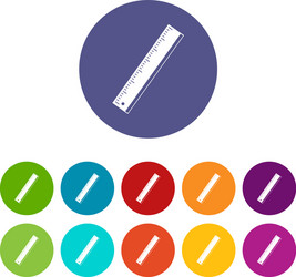 Yardstick icons set flat Royalty Free Vector Image