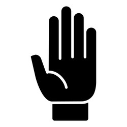 Hand stop sign flat icon isolated on white Vector Image