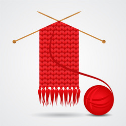 Red yarn ball Royalty Free Vector Image - VectorStock