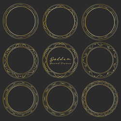 Set of decorative round frames vintage style Vector Image