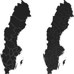 Sweden political map of administrative divisions Vector Image