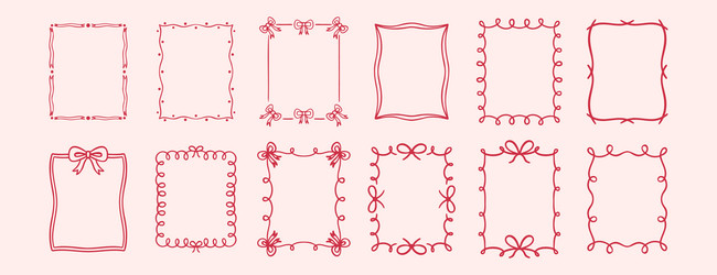 Bow rectangle frame ribbon border vintage cute Vector Image