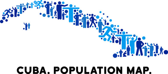 Demographics cuba map Royalty Free Vector Image