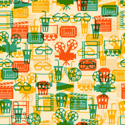 Seamless pattern of movie elements and cinema Vector Image