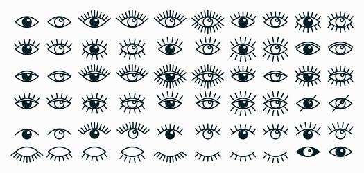 Simple flat black and white outline evil Vector Image