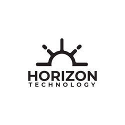 Black sun horizon view logo design Royalty Free Vector Image