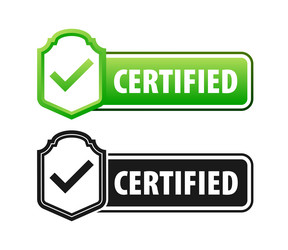 Approved label with check mark confirmation Vector Image