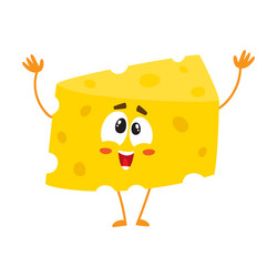Happy cartoon cheese man Royalty Free Vector Image