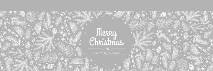 Winter banner with hand drawn conesxmas tree Vector Image