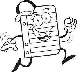 Cartoon notebook paper holding a pencil Royalty Free Vector