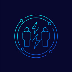 Conflict icon with two people Royalty Free Vector Image