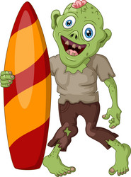 T shirt design zombies surfing in a standing Vector Image