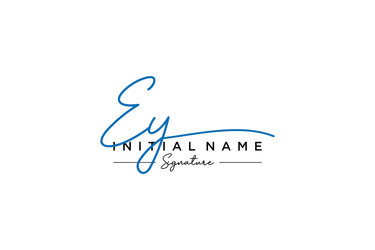 Initial ey signature logo template hand drawn Vector Image
