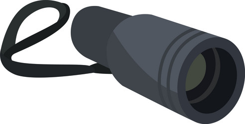 Blue cartoon character with his monocular on white