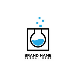 Pixel lab logo design template Royalty Free Vector Image