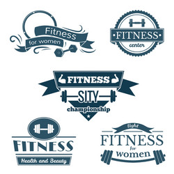 Gym fitness symbols set Royalty Free Vector Image