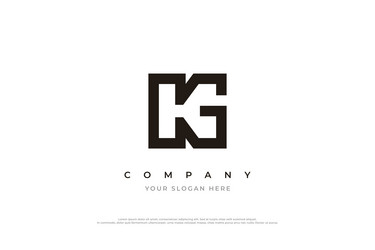 Initial letter kg monogram logo design Royalty Free Vector