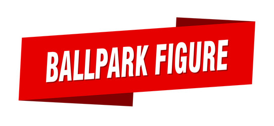 Ballpark figure sticker label Royalty Free Vector Image