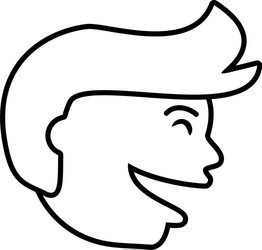 Face guy happy outline Royalty Free Vector Image