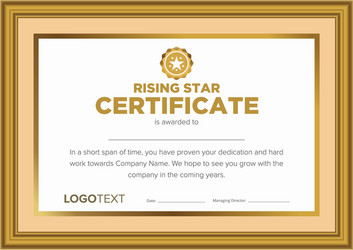 Vintage red and gold star performer certificate Vector Image