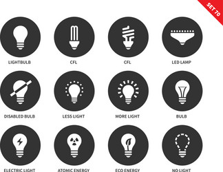 Light bulb and cfl lamp icons on white background Vector Image