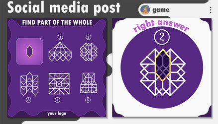 Game social media post examples Royalty Free Vector Image