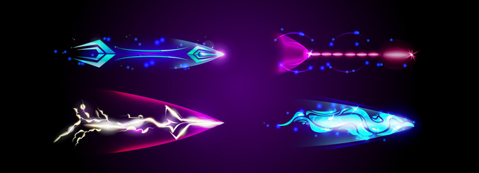 Glowing flying arrow with vfx motion effect Vector Image