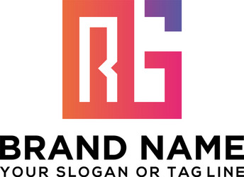 Letter rg square logo finance design Royalty Free Vector