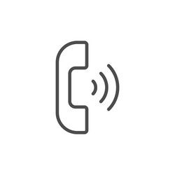 Call flat icon linear telephone Royalty Free Vector Image