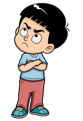 Angry kid emotion Royalty Free Vector Image - VectorStock