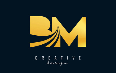 Creative blue letters bm b m logo with leading Vector Image