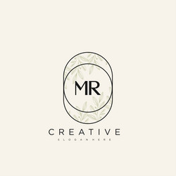 Mr initial letter flower logo template premium art