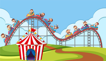 Roller Coaster Side View Cartoon