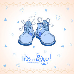 Blue baby shoes Royalty Free Vector Image - VectorStock