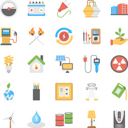 Energy Power Icons Set Royalty Free Vector Image