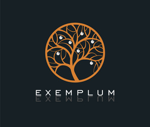 Elegant golden oak logo oak tree logo design vec Vector Image