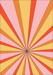 Groovy retro burst sun rays background vintage Vector Image