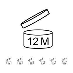 1 month icon period after opening symbol Vector Image