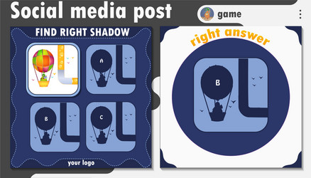 Game social media post examples Royalty Free Vector Image