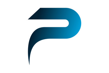Letter p blue icon logo concept design Royalty Free Vector