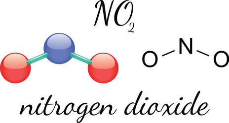 No2 nitrogen dioxide molecule Royalty Free Vector Image