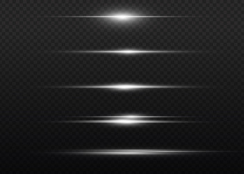 White glowing rays sparkle horizontal light line Vector Image