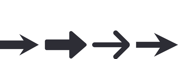 Three black arrows icons arrow Royalty Free Vector Image