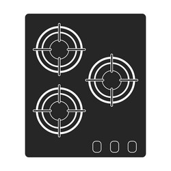 Gas stove iconblack logo isolated Royalty Free Vector Image