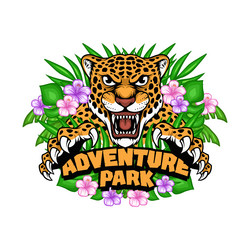 Jungle adventure park logo design Royalty Free Vector Image