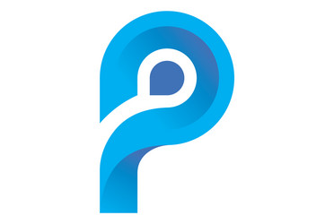 Letter p blue icon logo concept design Royalty Free Vector