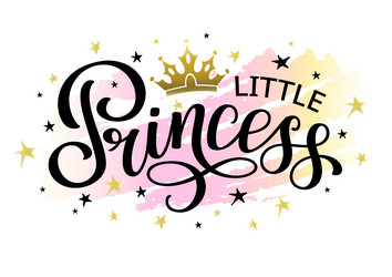 Little princess lettering hand calligraphy text Vector Image