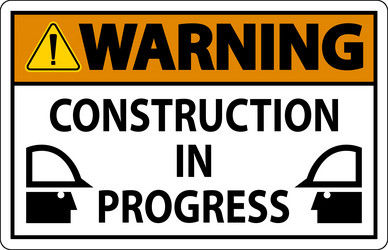 Warning sign construction in progress Royalty Free Vector