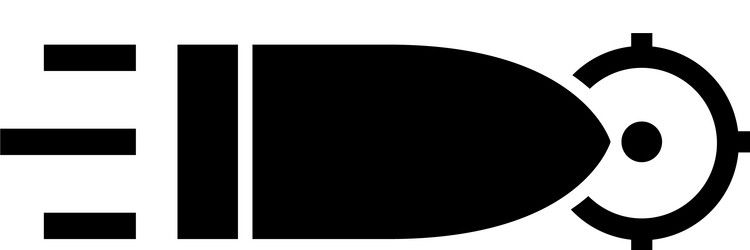 Bullet flying to target icon black color flat Vector Image