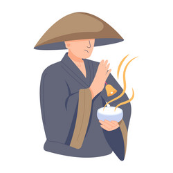 Japanese monk Royalty Free Vector Image - VectorStock